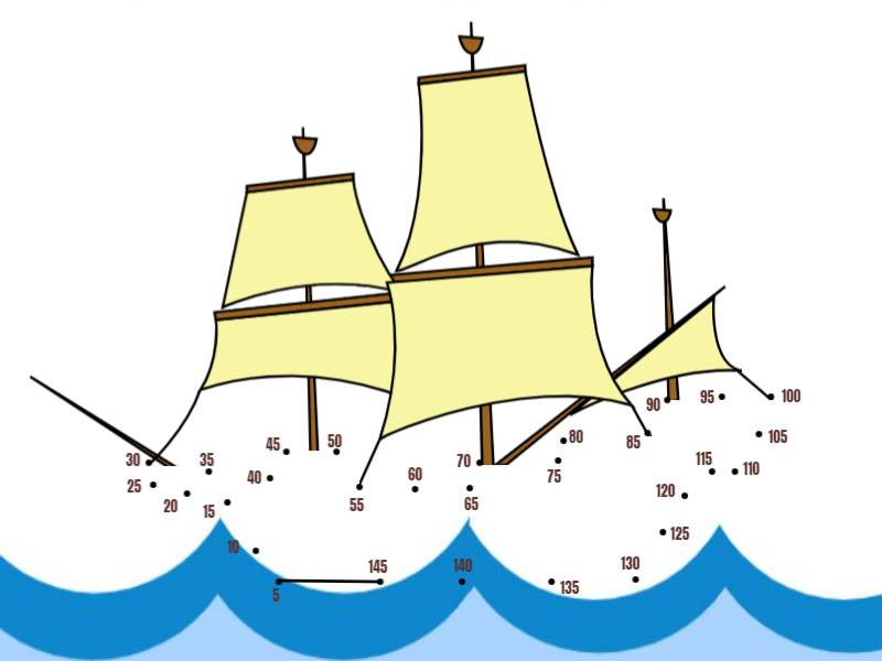 Skip Count Dot-to-Dot - Mayflower - Wixie