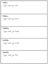 5 Senses Brainstorm - Wixie