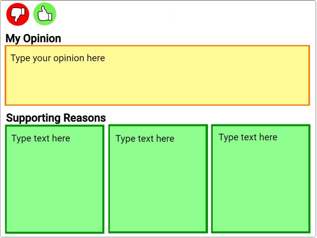 Opinion Writing Choice Board - Wixie