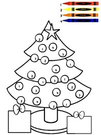 Color-by-Number: Christmas Tree Numbers - Wixie