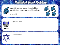 Hanukkah Word Problems - Wixie