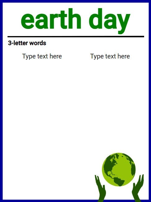Earth Day - Choice Board - Wixie