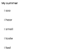 Five Senses Summer Poem - Wixie