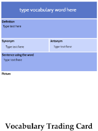 Trading Card - Vocabulary - Wixie