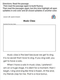 UFLI passage lesson 68 Open/Closed Syllables - Wixie