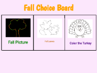 Fall/Thanksgiving Choice Board (Pre-K) - Wixie