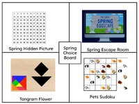 Spring Choice Board- Grade 4+ - Wixie
