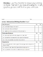 Research Report - Revising Checklist - Wixie