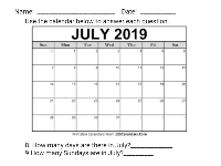 Grade 2 Unit 1- Calendar - Wixie