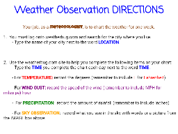 Weather Observations - Wixie